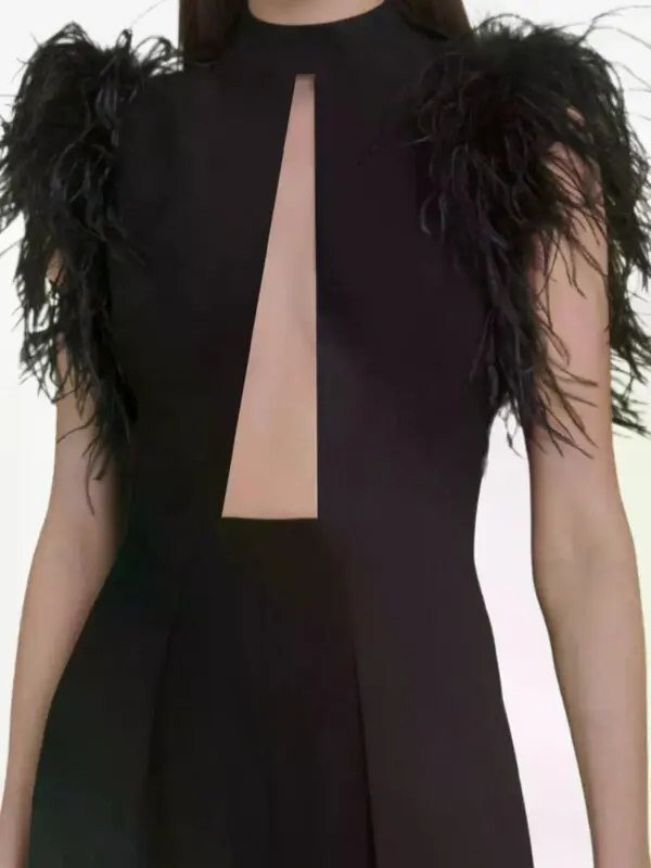 GEMY MAALOUF Jumpsuit With Feathered Shoulders