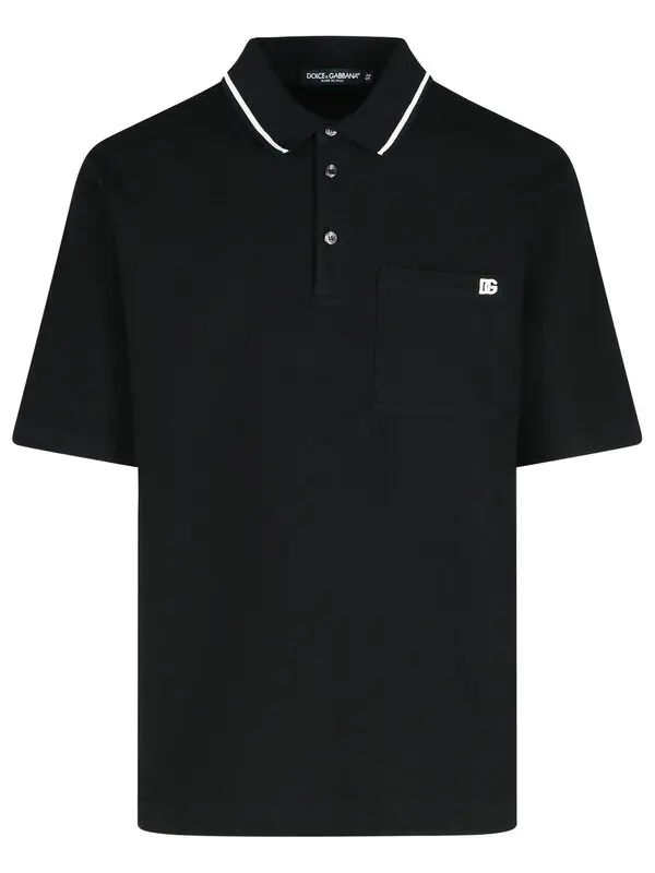Dolce & Gabbana Cotton Polo Shirt - Black