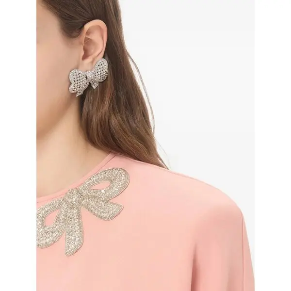 Valentino Garavani Tone Crystal Embellished Bow Earrings