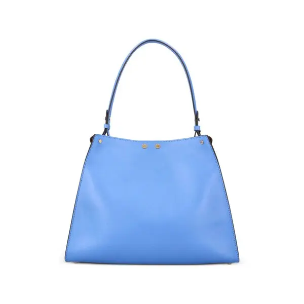 Fendi Grained Leather Tote Bag With Top Handle - Blue