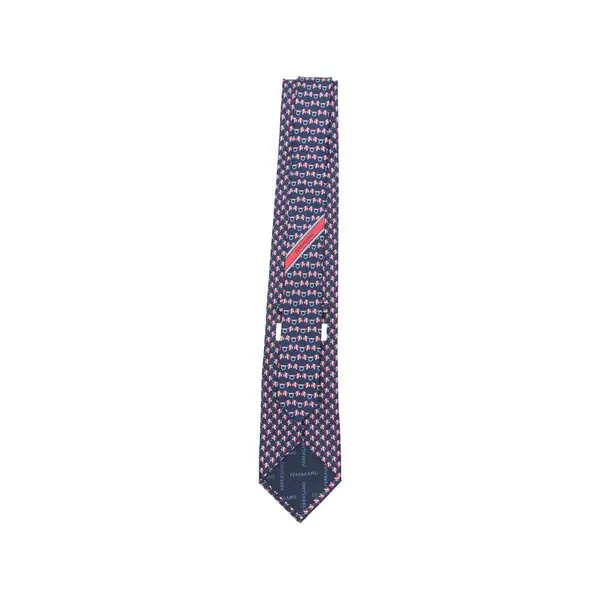 FERRAGAMO Gancini Fish Motif Silk Neck Tie