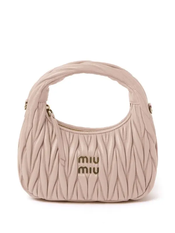 Miu Miu Wander Matelassé Nappa Leather Small Hobo Bag - Multicolor