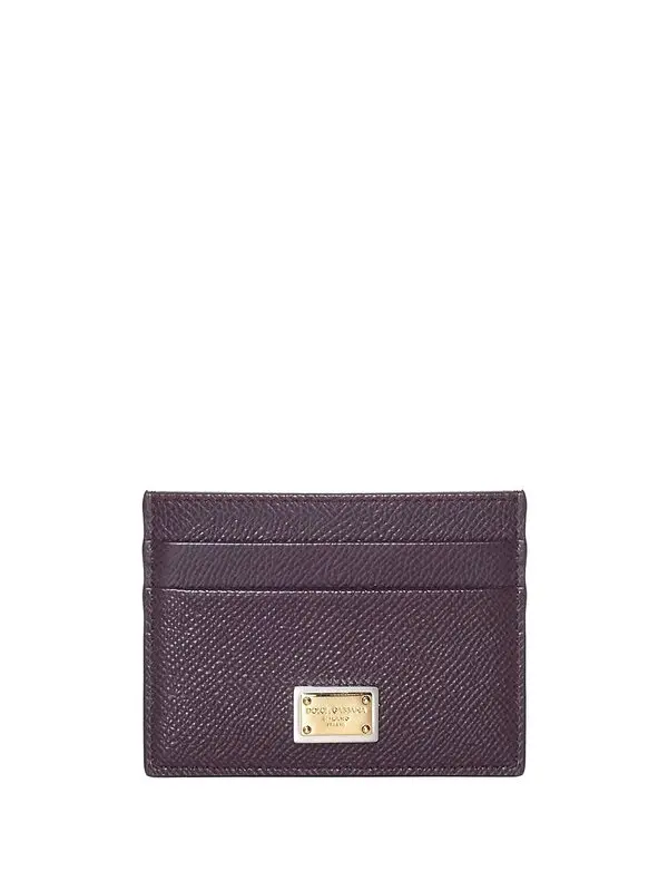 Dolce & Gabbana Dauphine Calfskin Card Holder With Branded Plate - Red