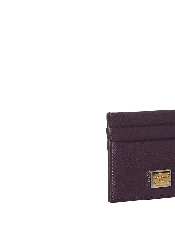 Dolce & Gabbana Dauphine Calfskin Card Holder With Branded Plate - Red