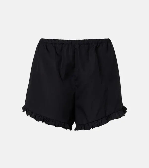 Hunza G Frill Cotton Poplin Shorts - Black