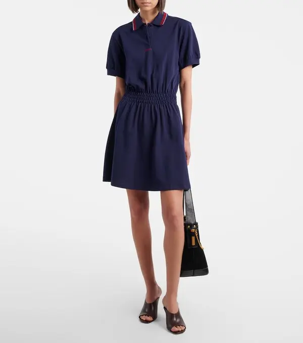 Versace Greca Cotton Pique Polo Dress