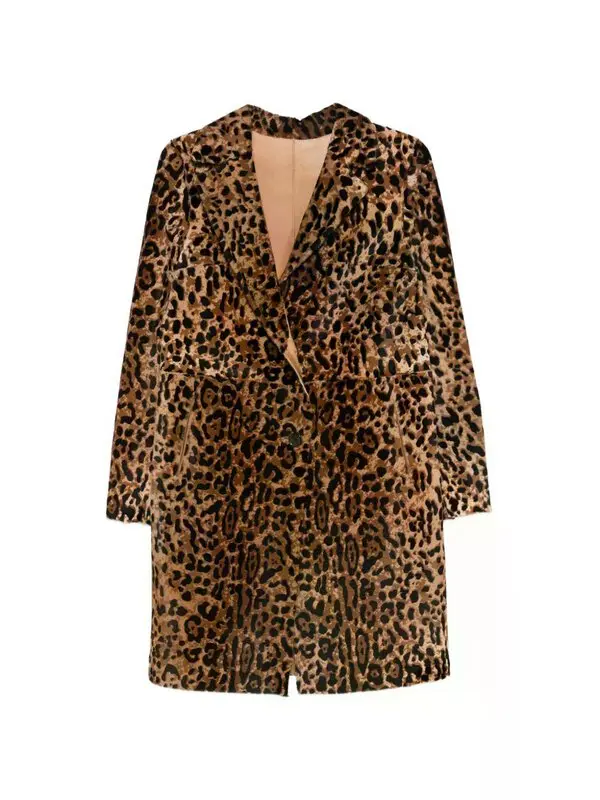 ARMA Mietta Buttoned Animal-print Coat - Neutrals