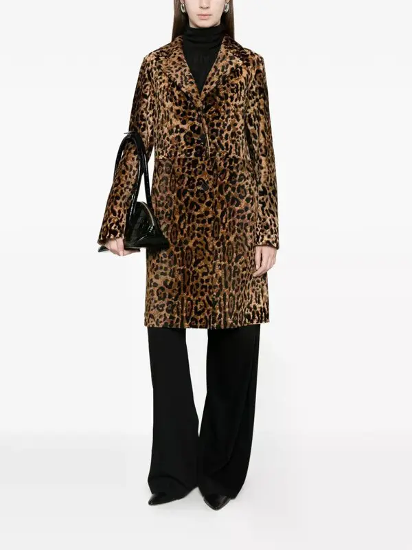 ARMA Mietta Buttoned Animal-print Coat
