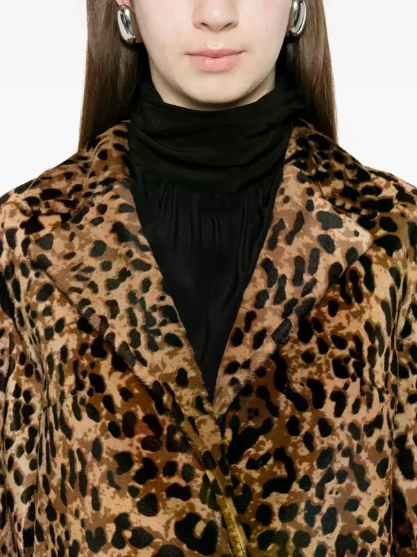 ARMA Mietta Buttoned Animal-print Coat