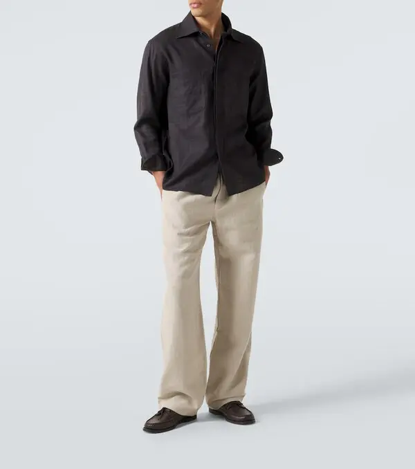 SAMAN AMEL Regis Silk Shirt Jacket - Black