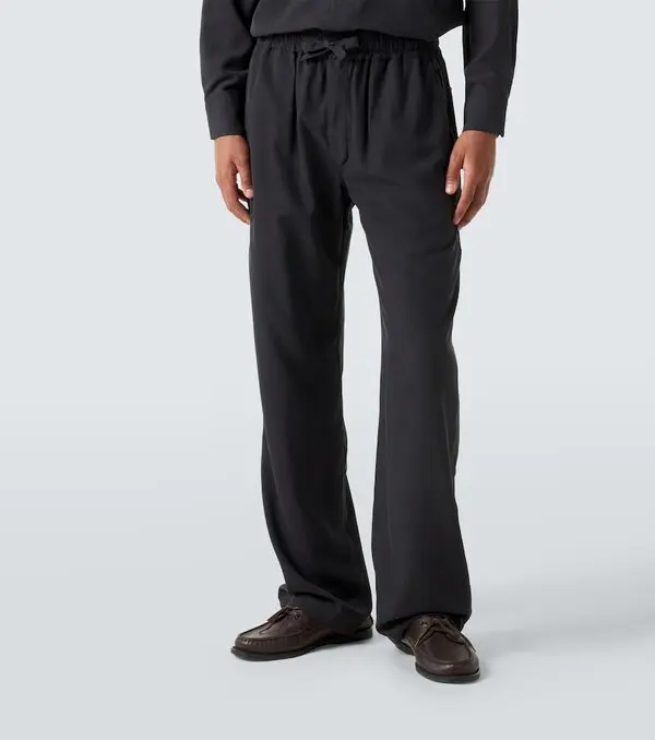 SAMAN AMEL Silk Straight-leg Trousers