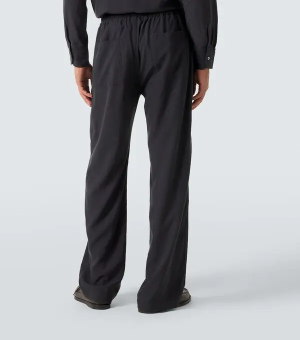SAMAN AMEL Silk Straight-leg Trousers