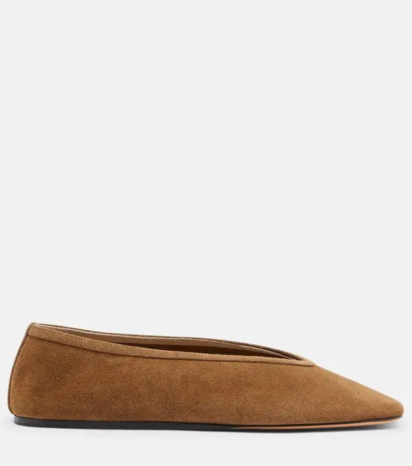 Le Monde Beryl Suede Ballet Flats - Beige