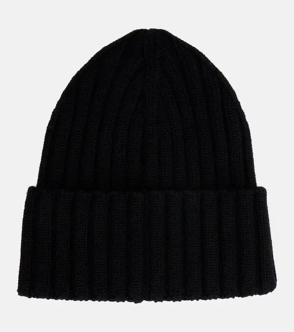 Moncler Ribbed-knit Virgin Wool Beanie - Black