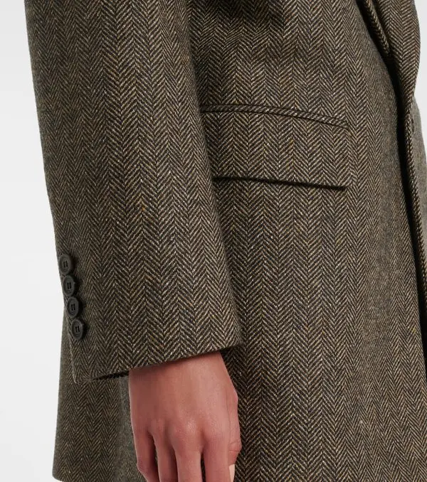 Saint Laurent Herringbone Wool-blend Blazer