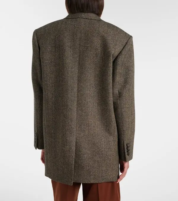 Saint Laurent Herringbone Wool-blend Blazer