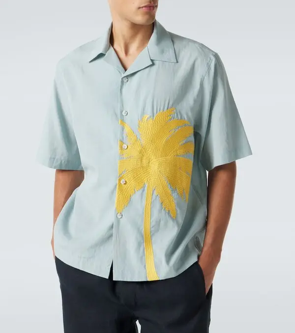 Commas Embroidered Bowling Shirt