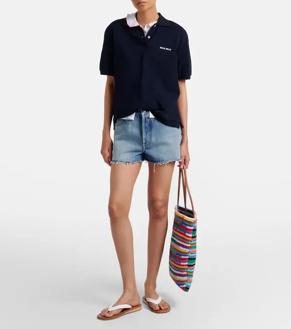 Miu Miu Frayed Denim Shorts