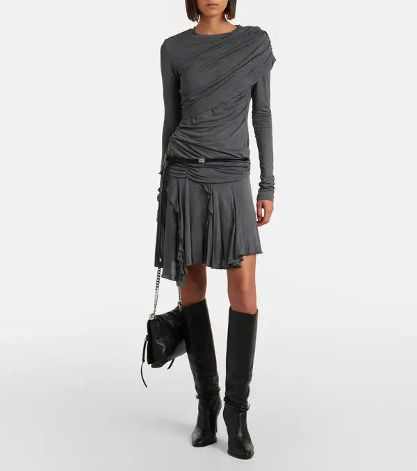 MARANT ETOILE Draped Jersey Top - Grey
