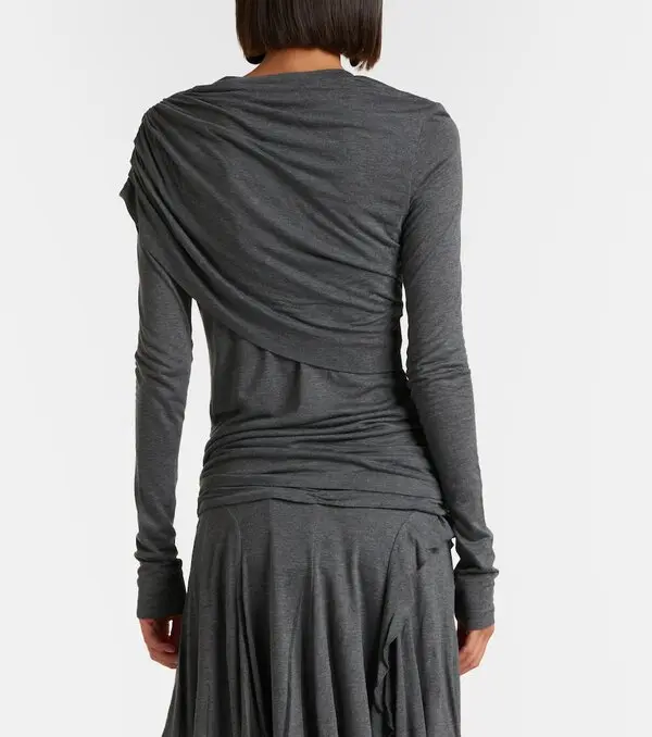 MARANT ETOILE Draped Jersey Top - Grey