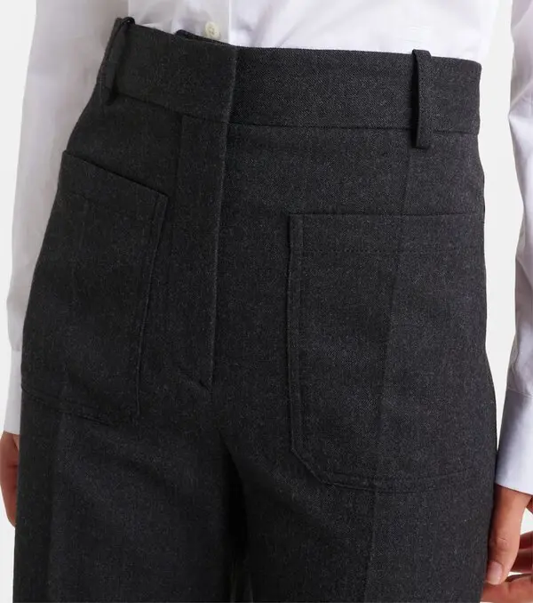 Victoria Beckham Alina Virgin Wool Flared Pants