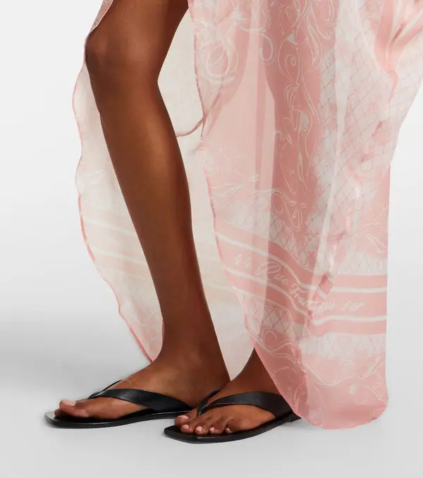 Balmain Printed Silk Beach Dress