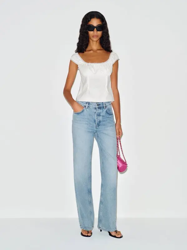 REFORMATION Clyde Low Rise Baggy Jeans - Blue