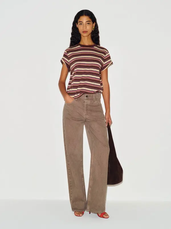 REFORMATION Clyde Low Rise Baggy Jeans - Brown