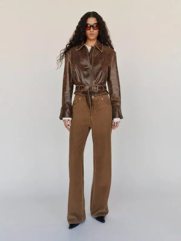 REFORMATION Clyde Low Rise Baggy Jeans - Brown