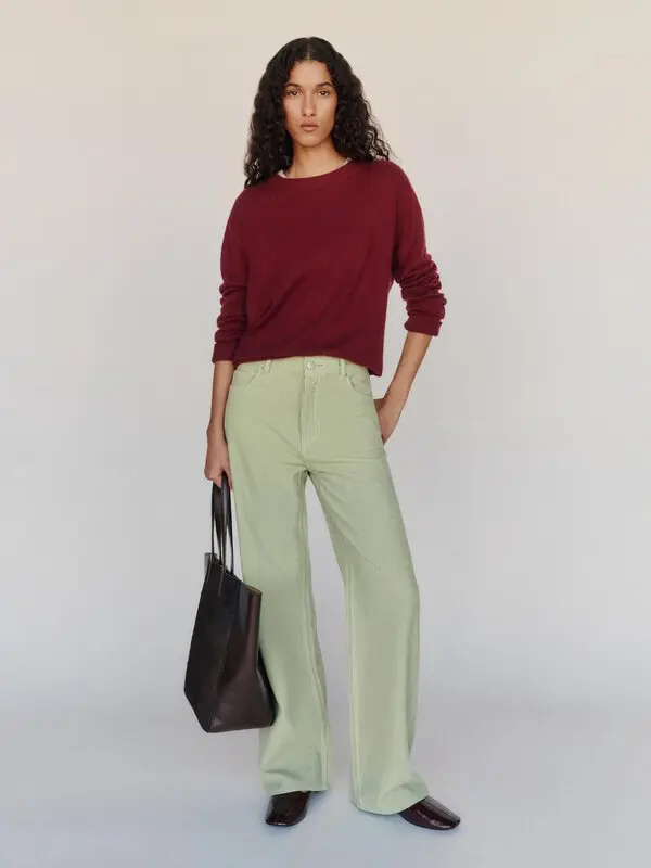 REFORMATION Clyde Low Rise Baggy Jeans - Green