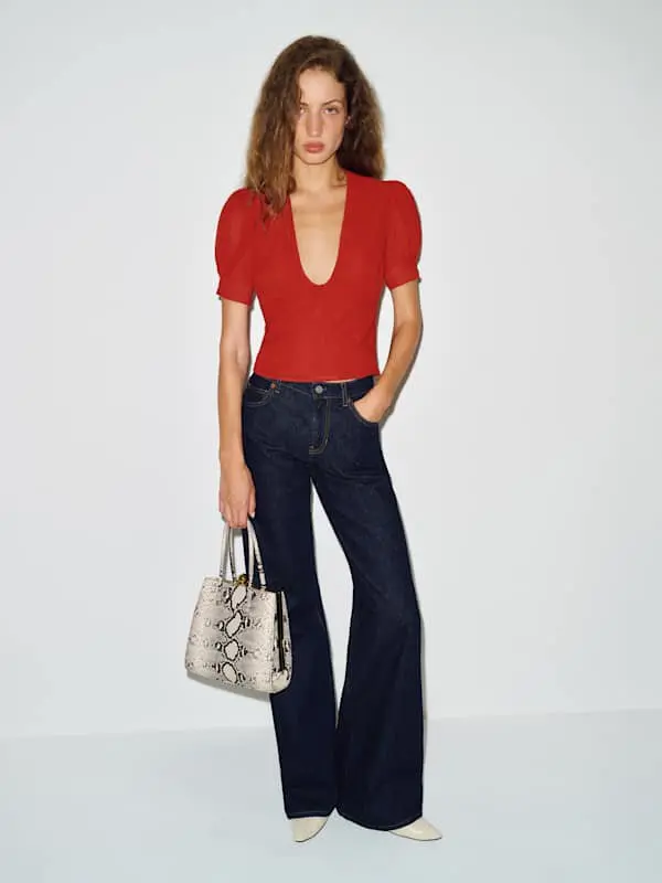 REFORMATION Akaia Top - Red