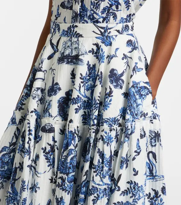 Erdem Floral Jacquard Midi Skirt - Blue