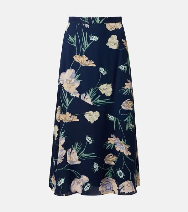 Erdem Floral Midi Skirt - Blue