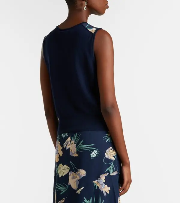 Erdem Floral Wool Sweater Vest