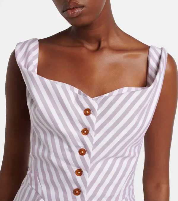 VIVIENNE WESTWOOD Striped Cotton Top - Burgundy