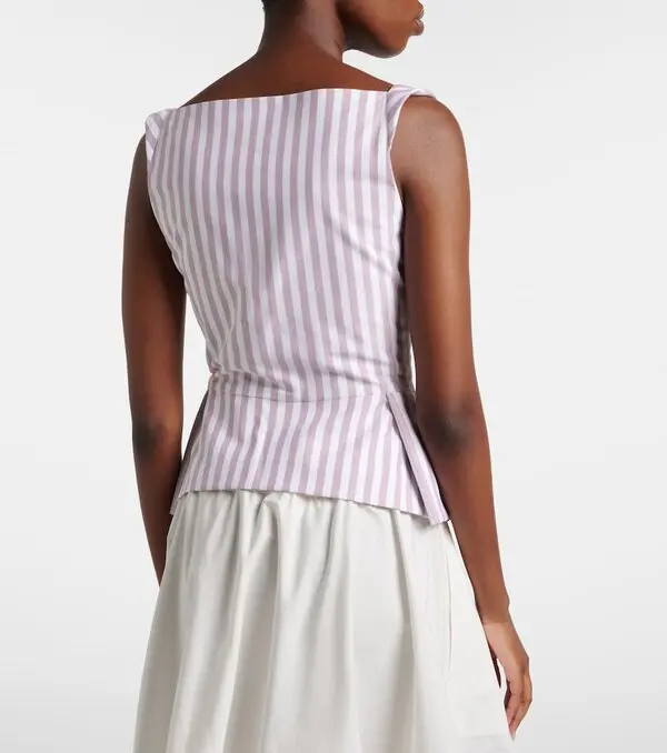 VIVIENNE WESTWOOD Striped Cotton Top - Burgundy