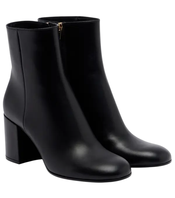 GIANVITO ROSSI Leather Ankle Boots - Black