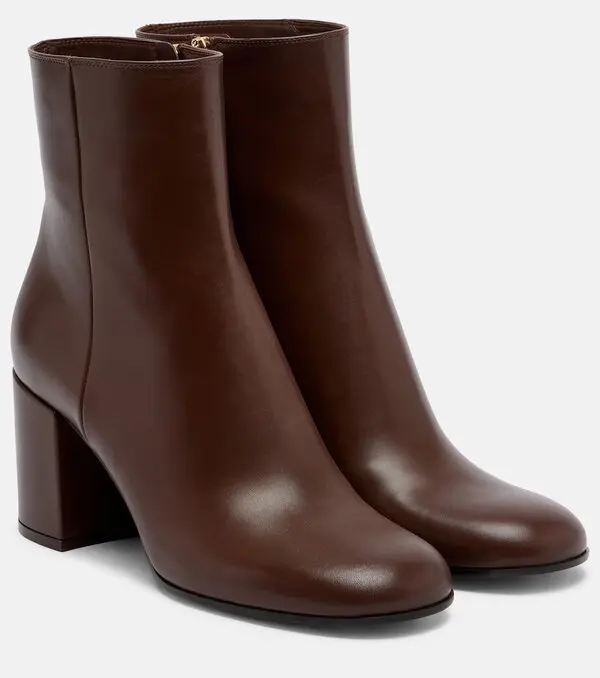 GIANVITO ROSSI Leather Ankle Boots - Brown