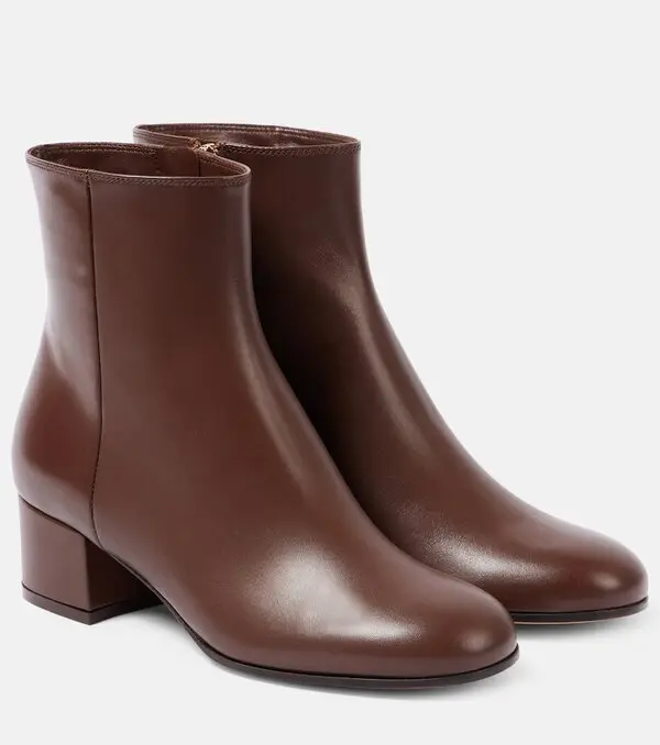 GIANVITO ROSSI Leather Ankle Boots - Brown