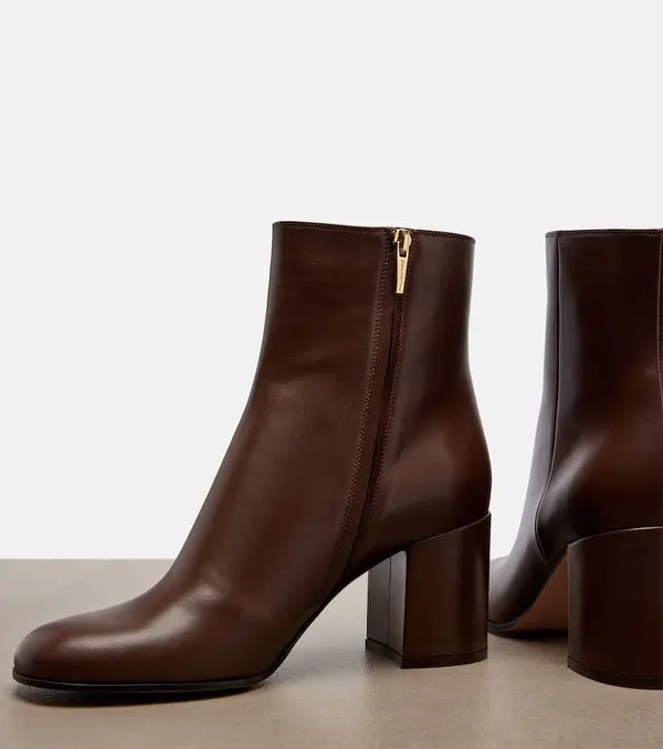 GIANVITO ROSSI Leather Ankle Boots - Brown