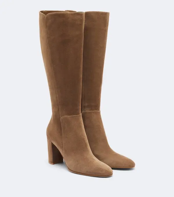 GIANVITO ROSSI Suede Knee-high Boots - Beige