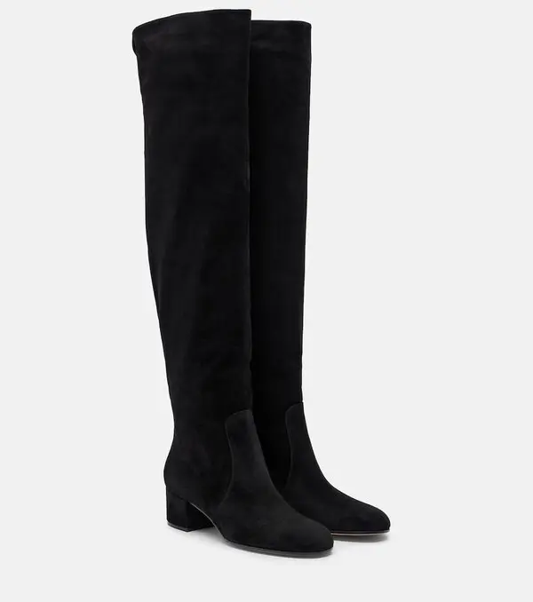 GIANVITO ROSSI Suede Knee-high Boots - Black