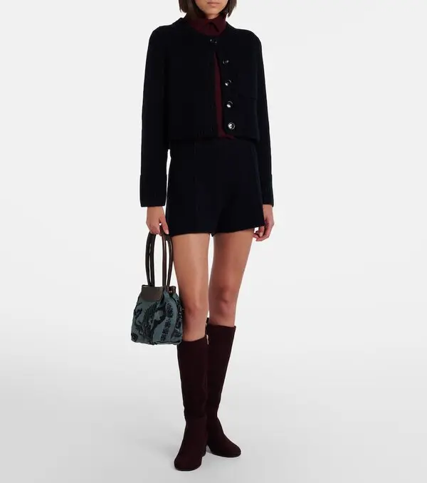 GIANVITO ROSSI Suede Knee-high Pointed Toe Boots - Brown