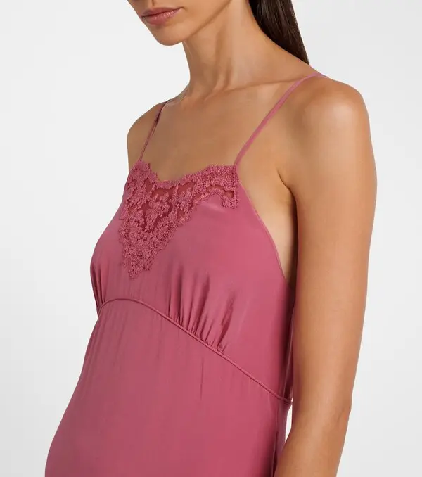 Chloé Lace-trimmed Silk Slip Dress
