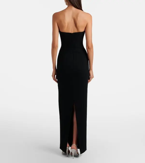 Rachel Gilbert Floral-appliqué Bustier Gown