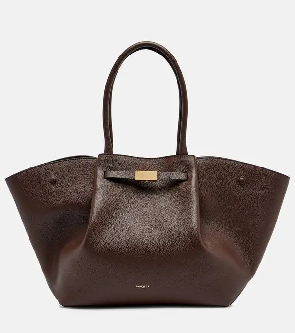 DEMELLIER New York Medium Leather Tote Bag - Brown