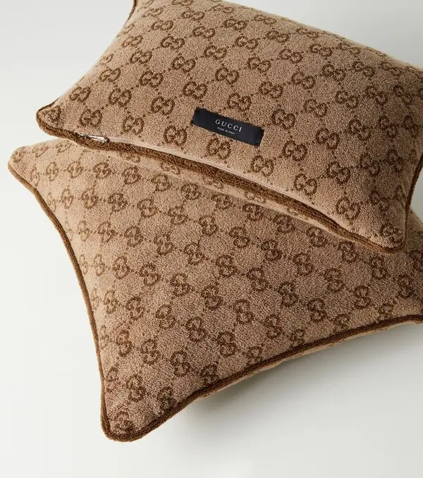 Gucci Gg Cotton Terry Cushion - Beige