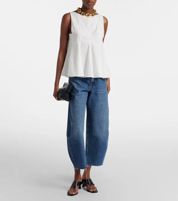 FRAME Bubble Crop Barrel-leg Jeans In Westbury - Blue