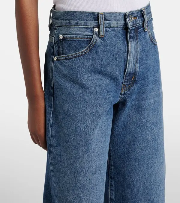 FRAME Bubble Crop Barrel-leg Jeans In Westbury - Blue