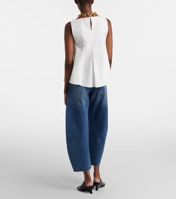 FRAME Bubble Crop Barrel-leg Jeans In Westbury - Blue